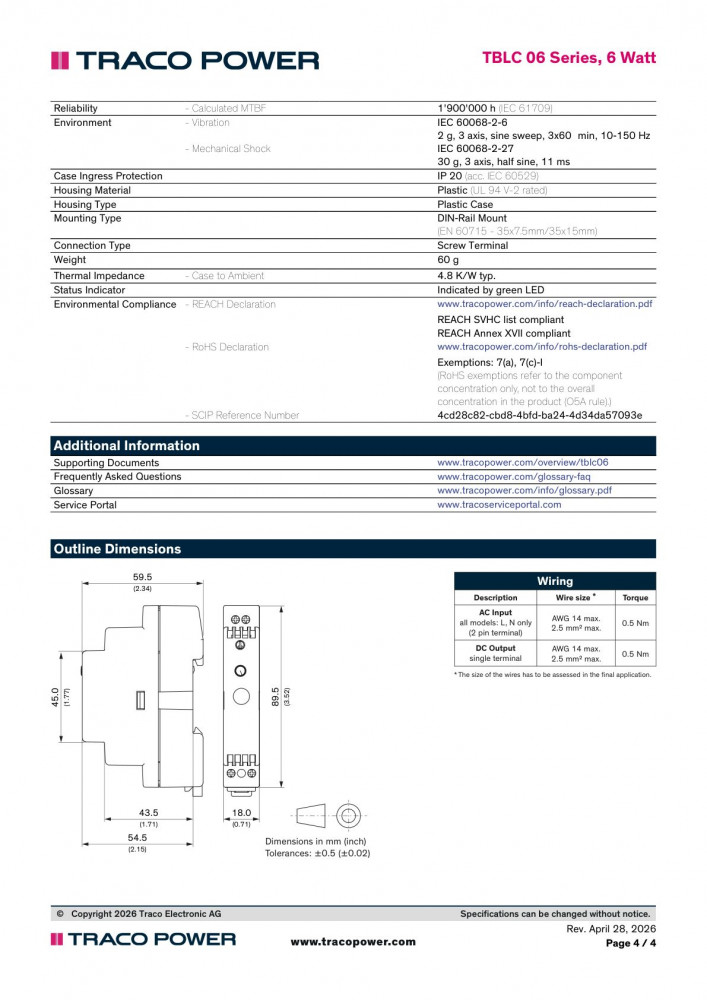 TBLC 06 Series datasheet page 4
