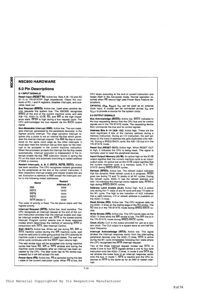 NSC800N-4I technical document page 10