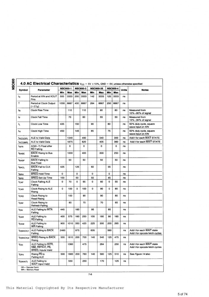 NSC800N-4I technical document page 6