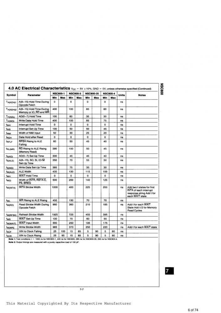 NSC800N-4I technical document page 7