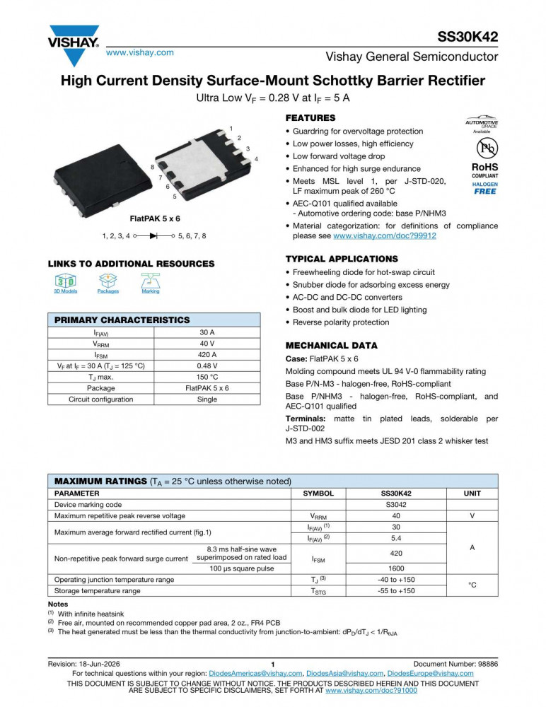 SS30K42 datasheet page 1