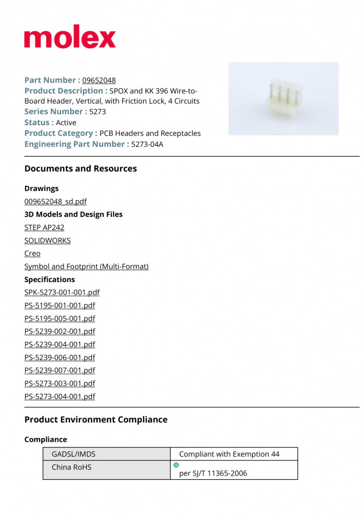 Connector specification document page 1