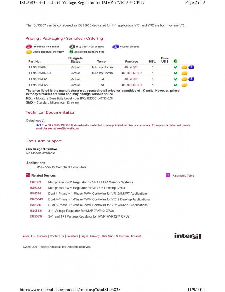 ISL95835 technical document page 2