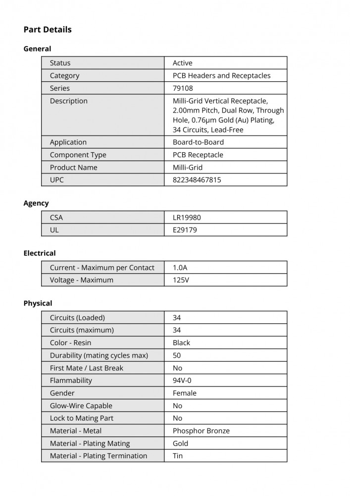 MOLEX 791081066 technical document page 2