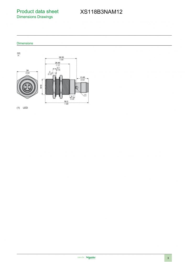 XS118B3NAM12 technical document page 3