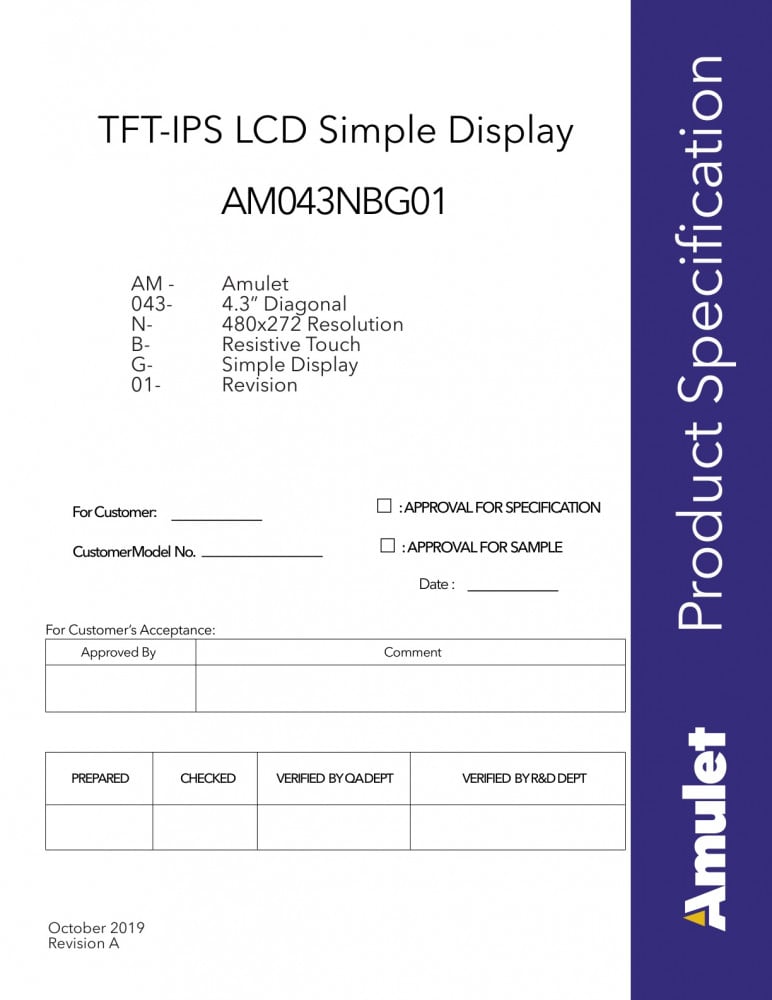 AM043NBG01 datasheet page 1