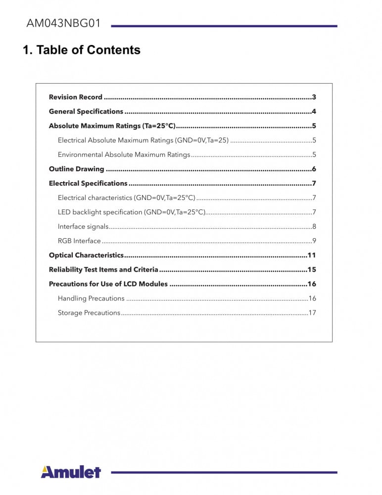 AM043NBG01 datasheet page 2