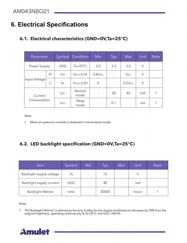 AM043NBG01 datasheet page 7