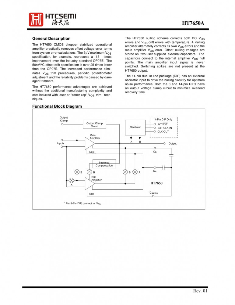 HT7650ARZ datasheet page 2