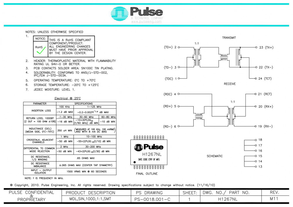 H1267NL technical document page 1