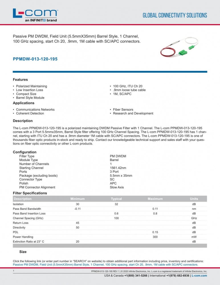 PPMDW-013-120-195 technical document page 1