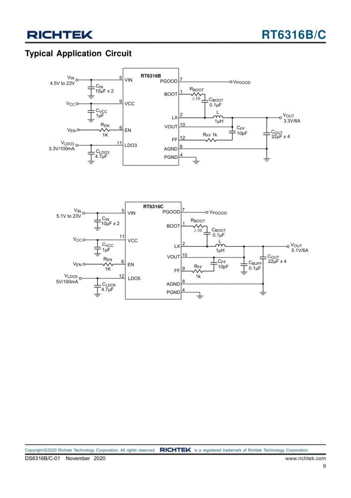 RT6316BGQUF datasheet page 9