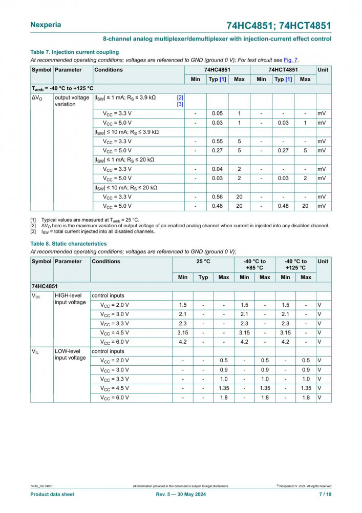 74HC4851PW,118 datasheet page 7