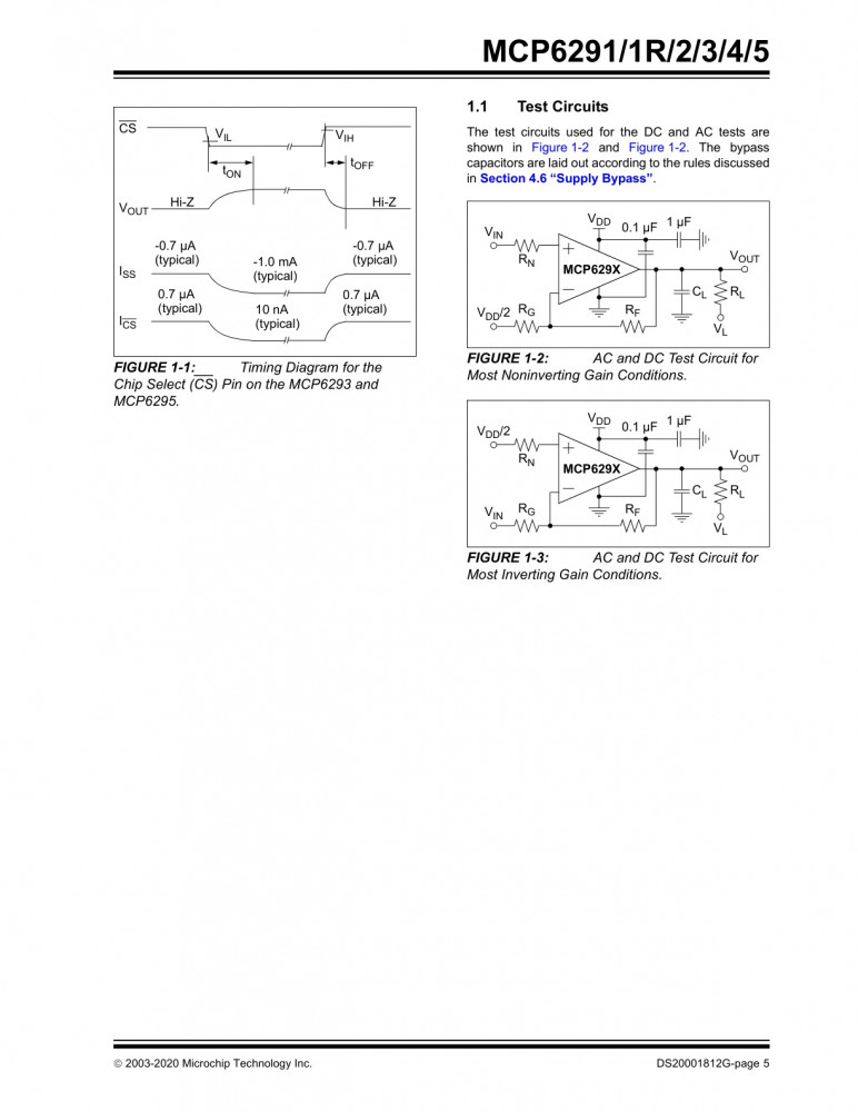 MCP6295 datasheet page 5