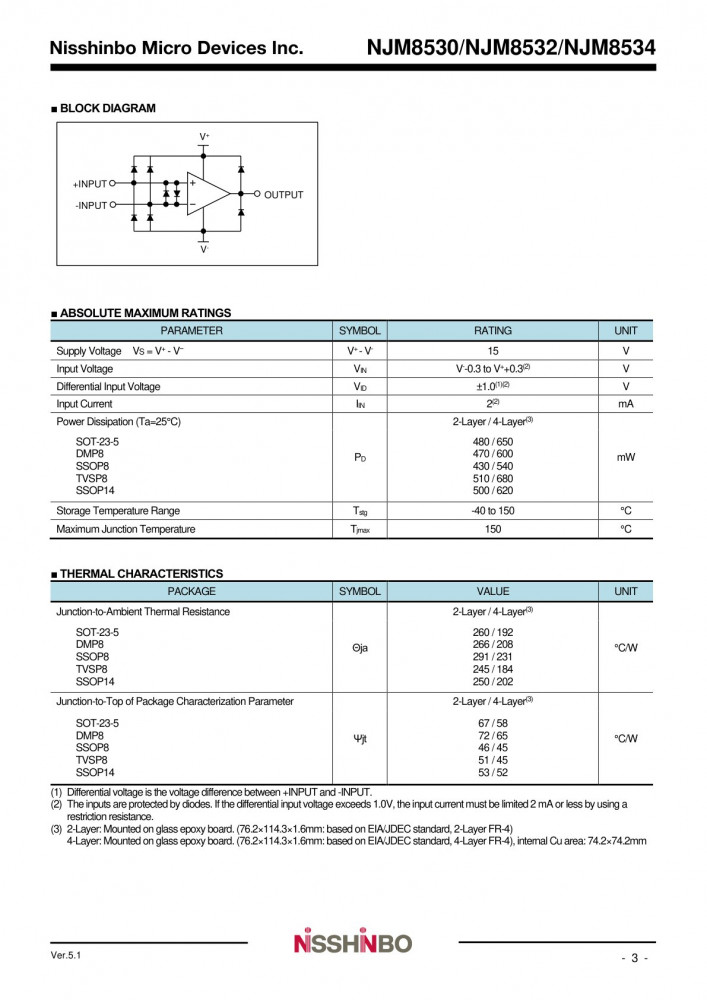 NJM8534 datasheet page 3