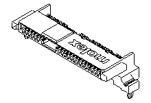 1.27mm Signal Pitch, 0.80mm SCSI Pitch, 1.27mm Power Pitch SAS-2 Receptacle, Vertical, Through Hole, with Straight Solder Tab, 29 Circuits, Lead-Free