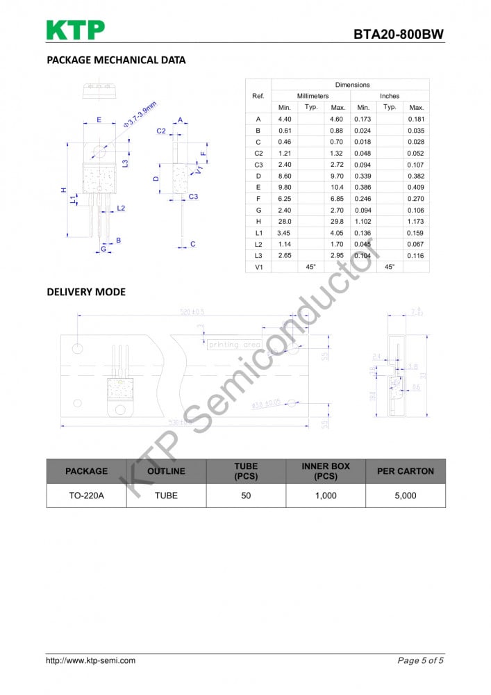 BTA20-800BW technical document page 5
