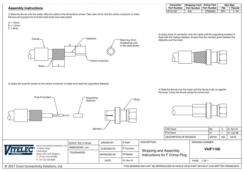 CINCH VF10-167 assembly instruction