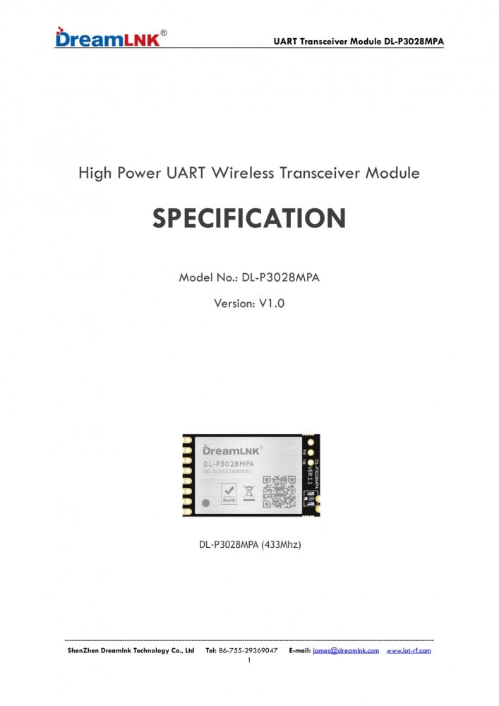 DL-P3028MPA datasheet page 1