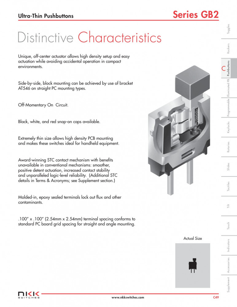 NKK Switches GB2 Series documentation page 2