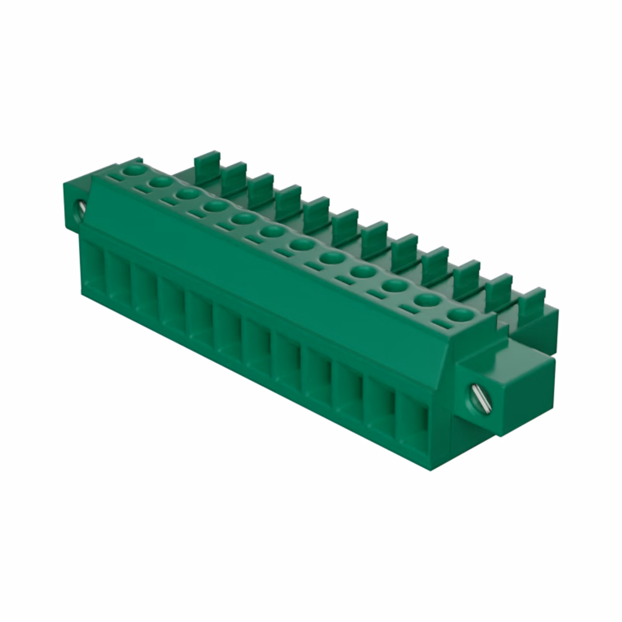 3.50mm Pitch Eurostyle Horizontal Plug, with Retention Screws, Green Housing, 12 Circuits for sale