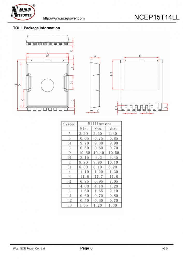 NCEP15T14LL datasheet page 6
