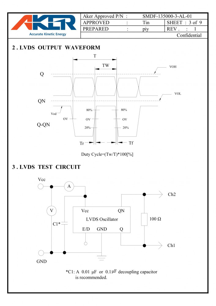 SMDF-135000-3-AL-01 LVDS waveform and test circuit