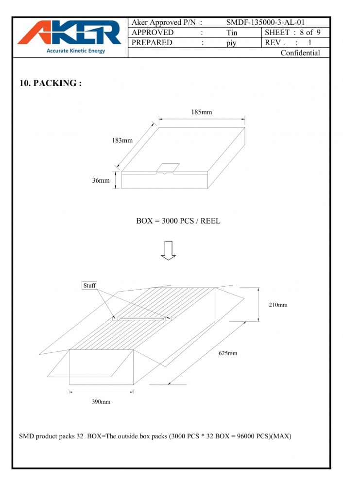 SMDF-135000-3-AL-01 packing information