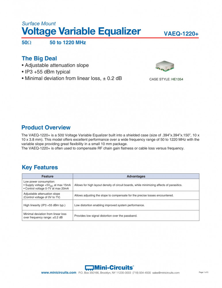VAEQ-1220+ datasheet page 1