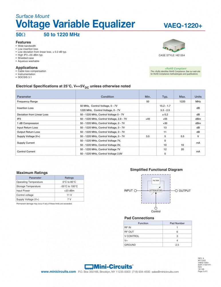 VAEQ-1220+ datasheet page 2