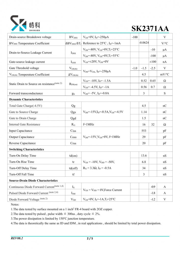 SK2371AA datasheet page 2