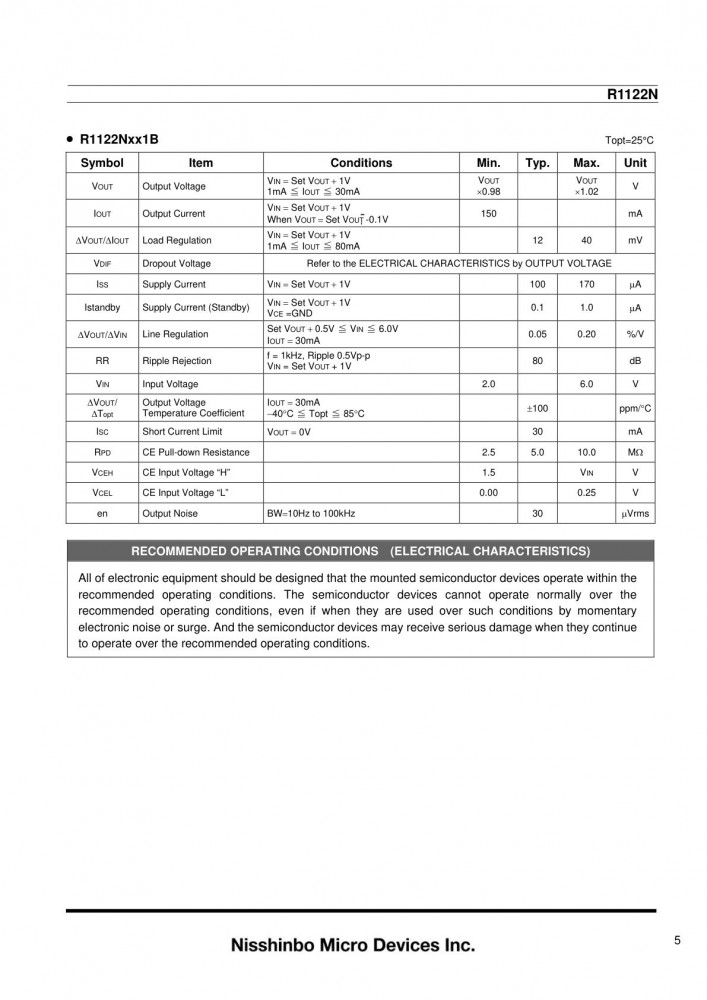 R1122N datasheet page 5