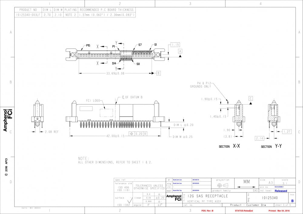 Amphenol 10125340 drawing sheet 3