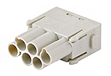 Heavy-Duty Screw Terminal Insert, Female, 18-Pole, 16A, Silver (Ag) Plated Contacts, Numbered 1-16, A, and B, with Wire Protection, Size 24B  «104x27»