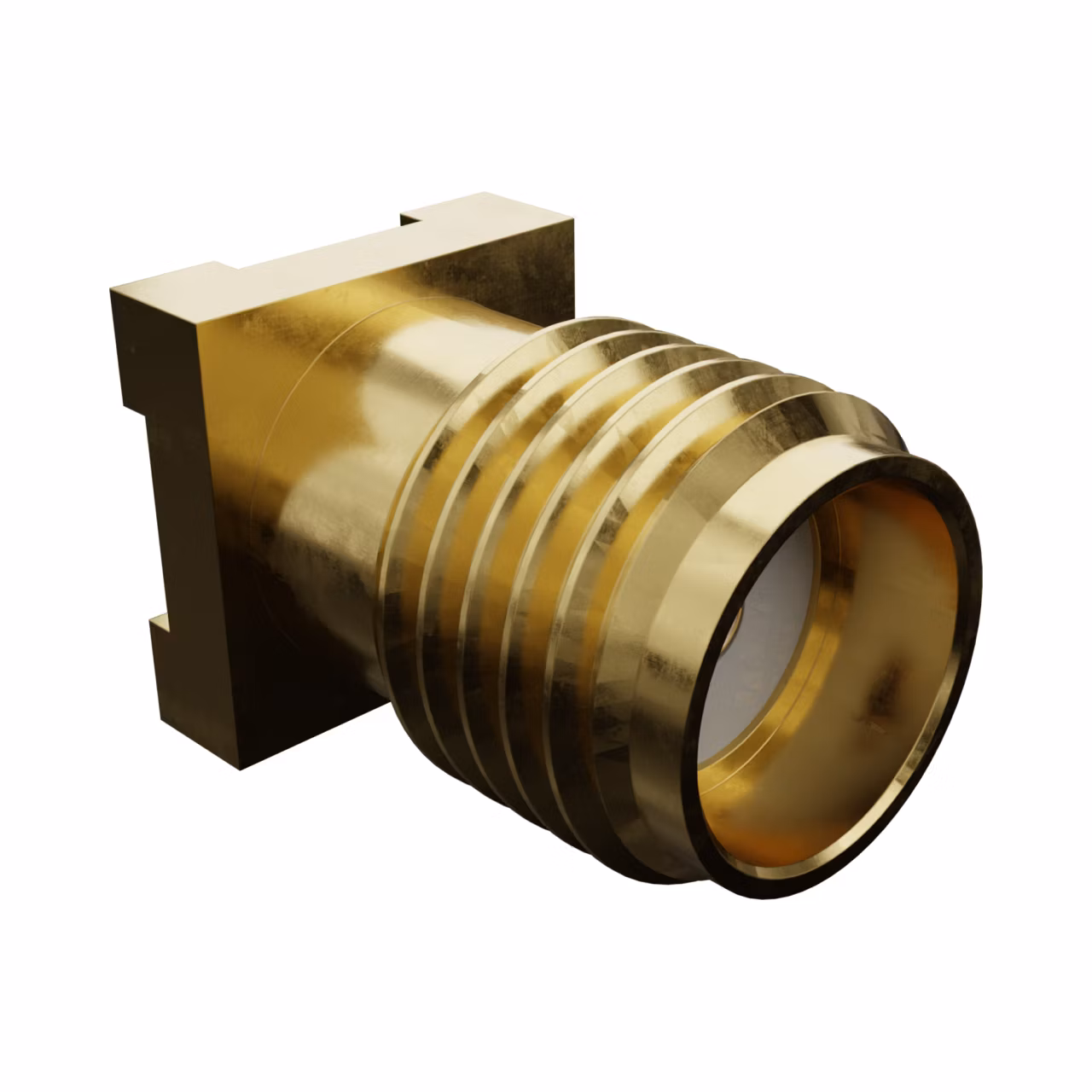 SMA Jack, Straight, PCB Receptacle, Surface Mount, Gold (Au) Body, 80 Pieces Per Tray, 50 Ohms for sale