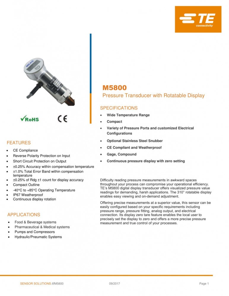 M5800 datasheet page 1