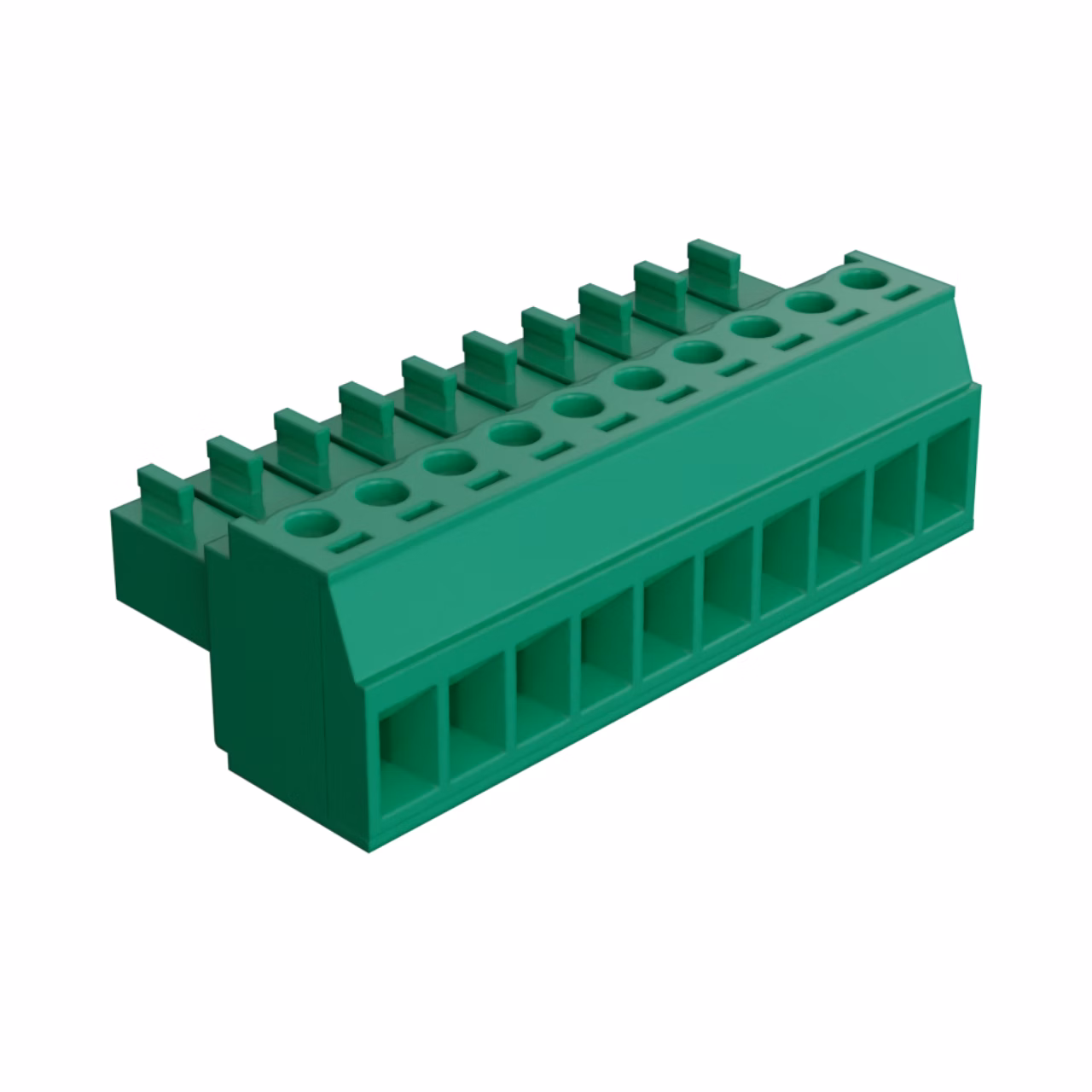 3.50mm Pitch Eurostyle Horizontal Plug, Green Housing, 10 Circuits for sale