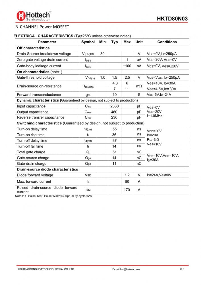 HKTD80N03 datasheet page 2