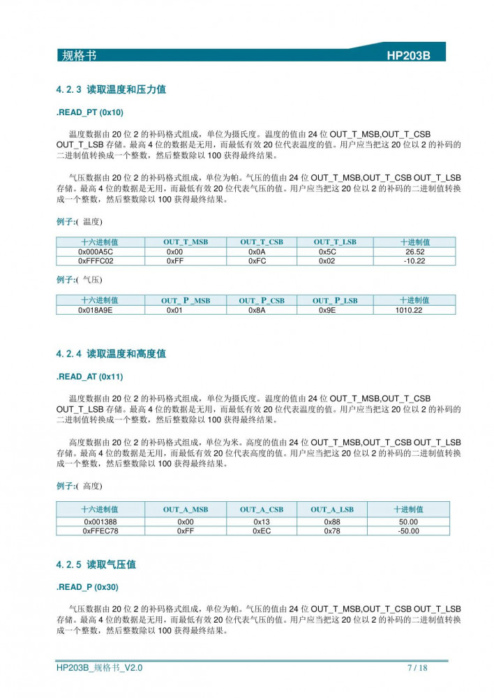 HP203B datasheet page 7