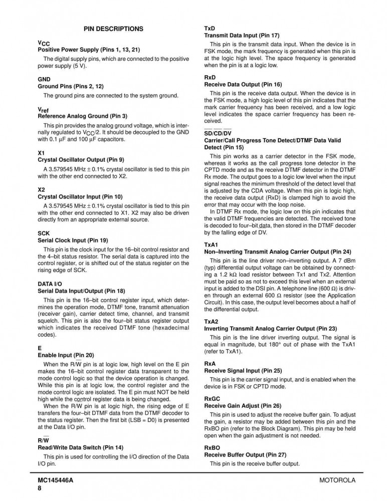 MC145446AFW datasheet page 8
