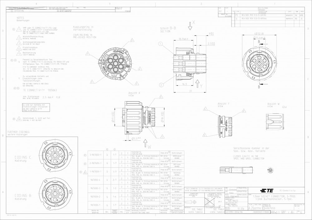 TE Connectivity 967650-1 technical document preview