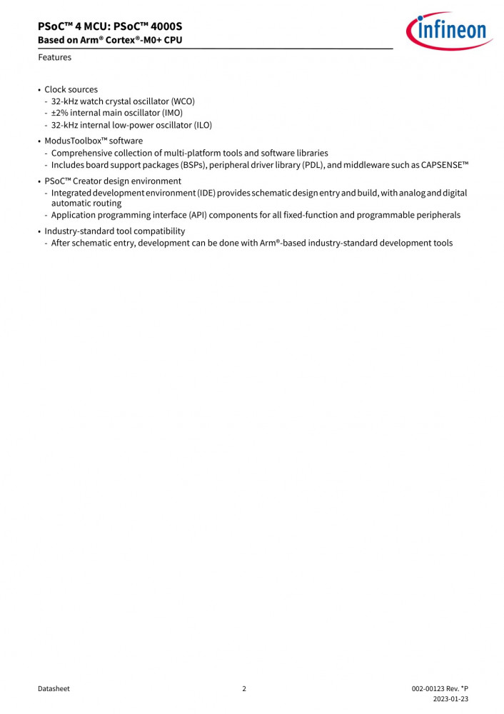 PSoC 4000S datasheet page 2