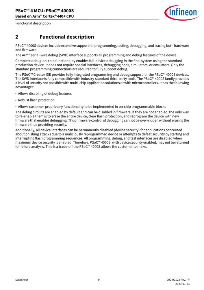 PSoC 4000S datasheet page 9