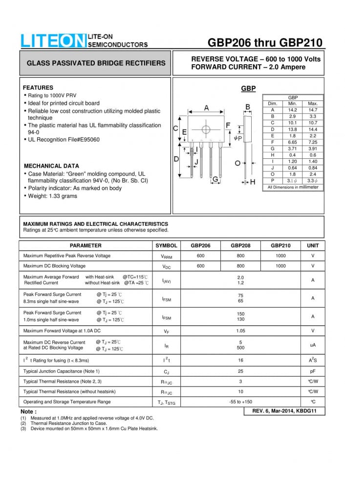 GBP210 technical document page 1