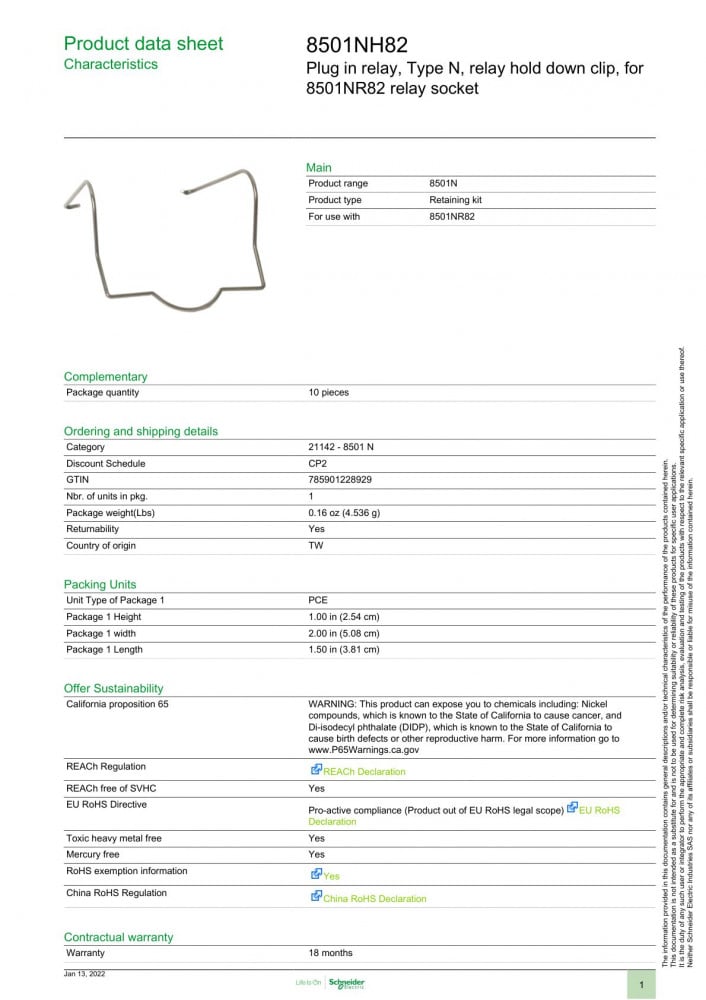 8501NH82 technical document preview