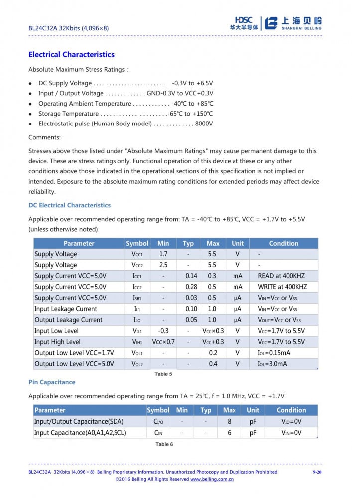 BL24C32A datasheet page 9