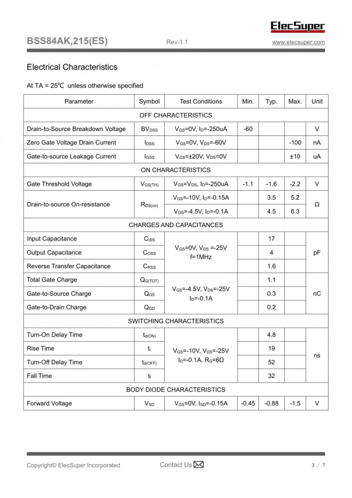 BSS84AK,215(ES) datasheet page 3