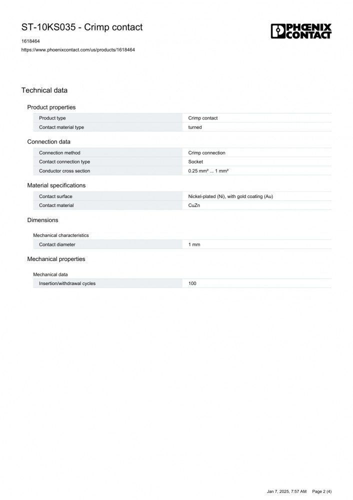 Phoenix Contact 1618464 technical document page 2