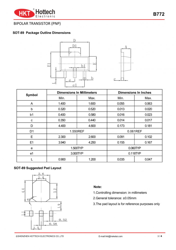 B772 datasheet page 3