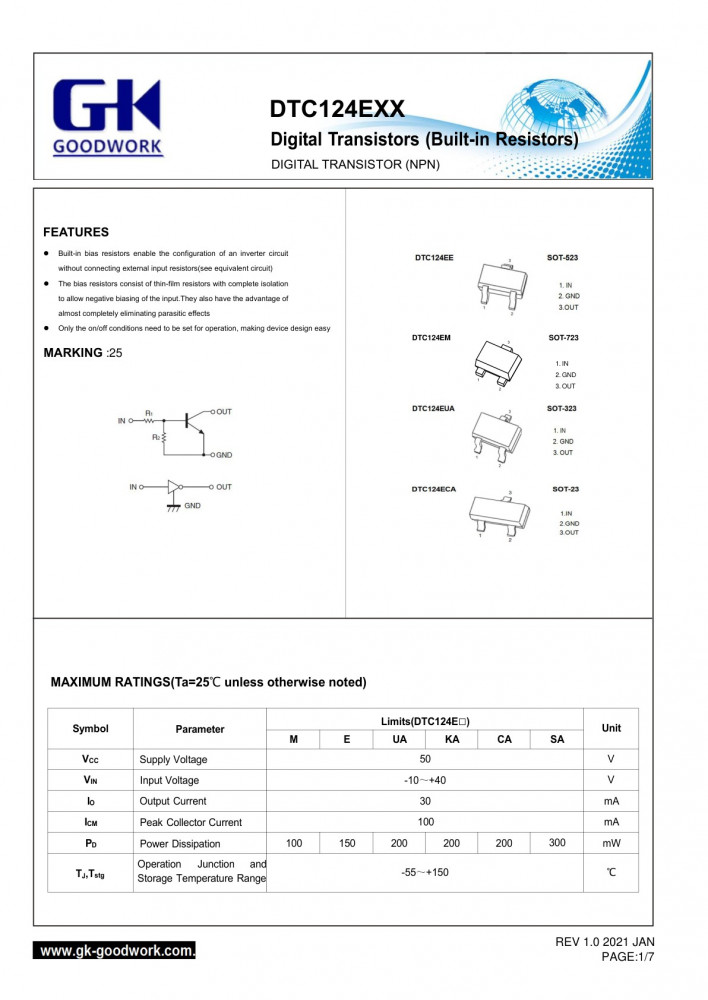 DTC124ECA technical document page 1